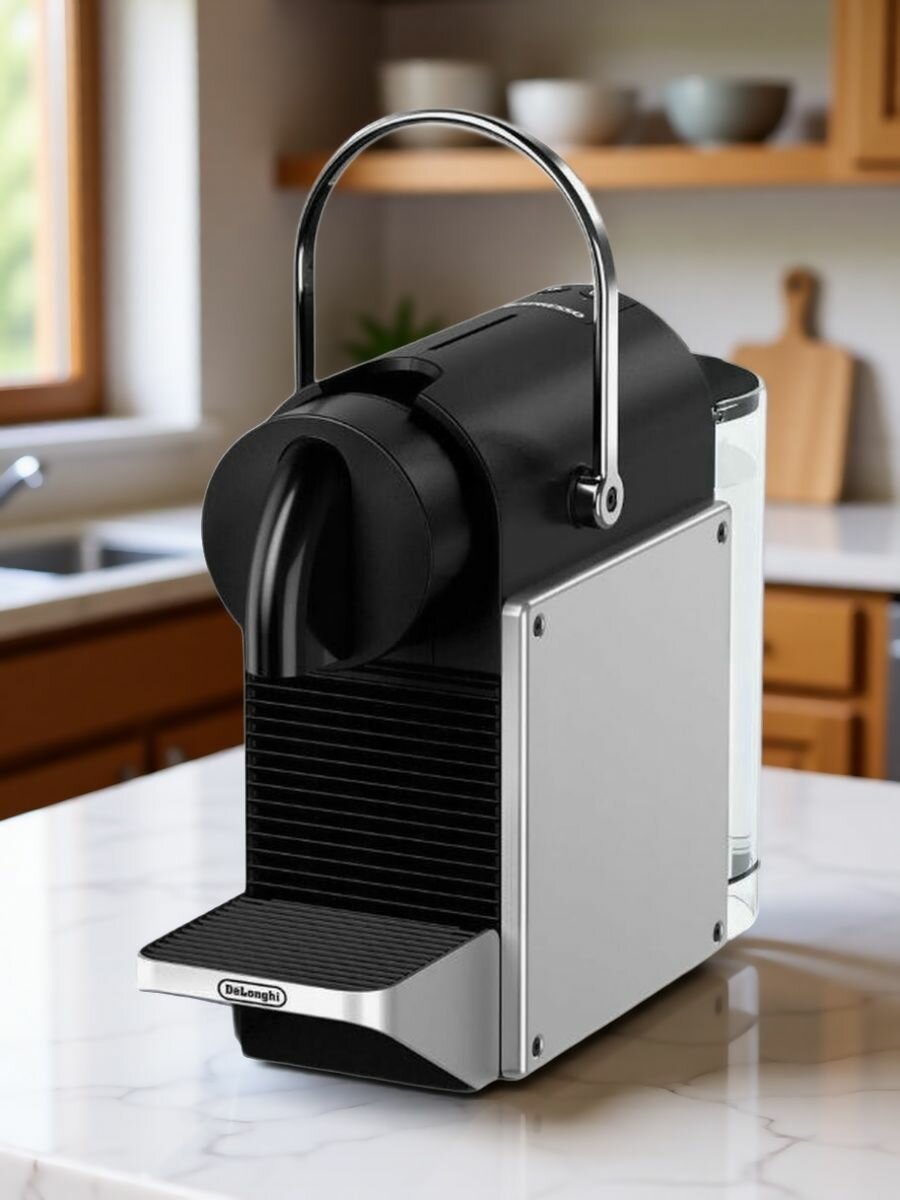 Кофемашина капсульная De'Longhi "Nespresso Pixie", черно-серая,