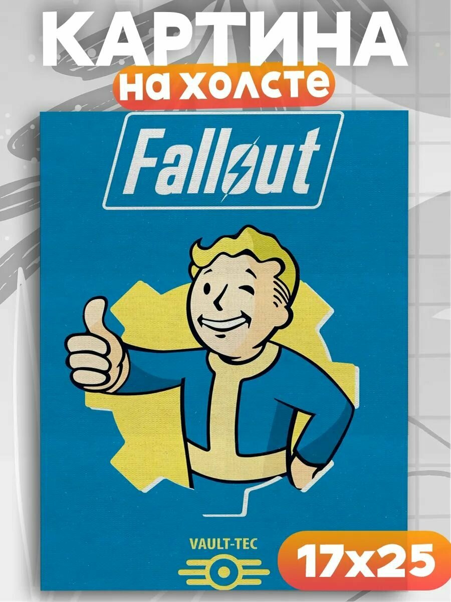 Картина на стену Fallout, на подрамнике, 1шт, 25х17 размер.