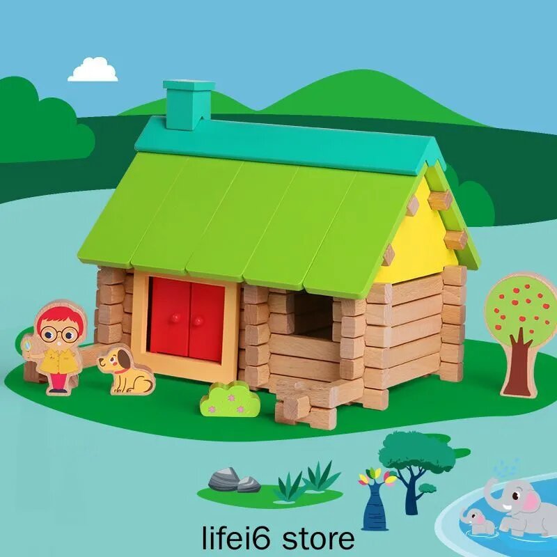 Семья Муван, сделанная своими руками, деревянный дом с врезной и шиповой конструкцией, детские строительные блоки, игрушки, развивающий деревянный дом