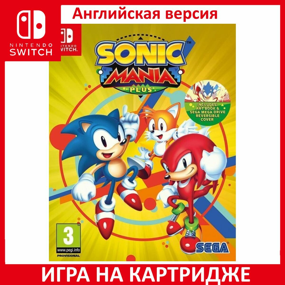 Игра Sonic Mania Plus Switch Картридж на Nintendo Switch Английская версия
