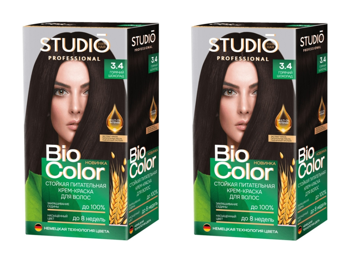 Крем-краска для волос BioColor Studio Professional 3.4 Горячий шоколад, 115 мл, 2 уп