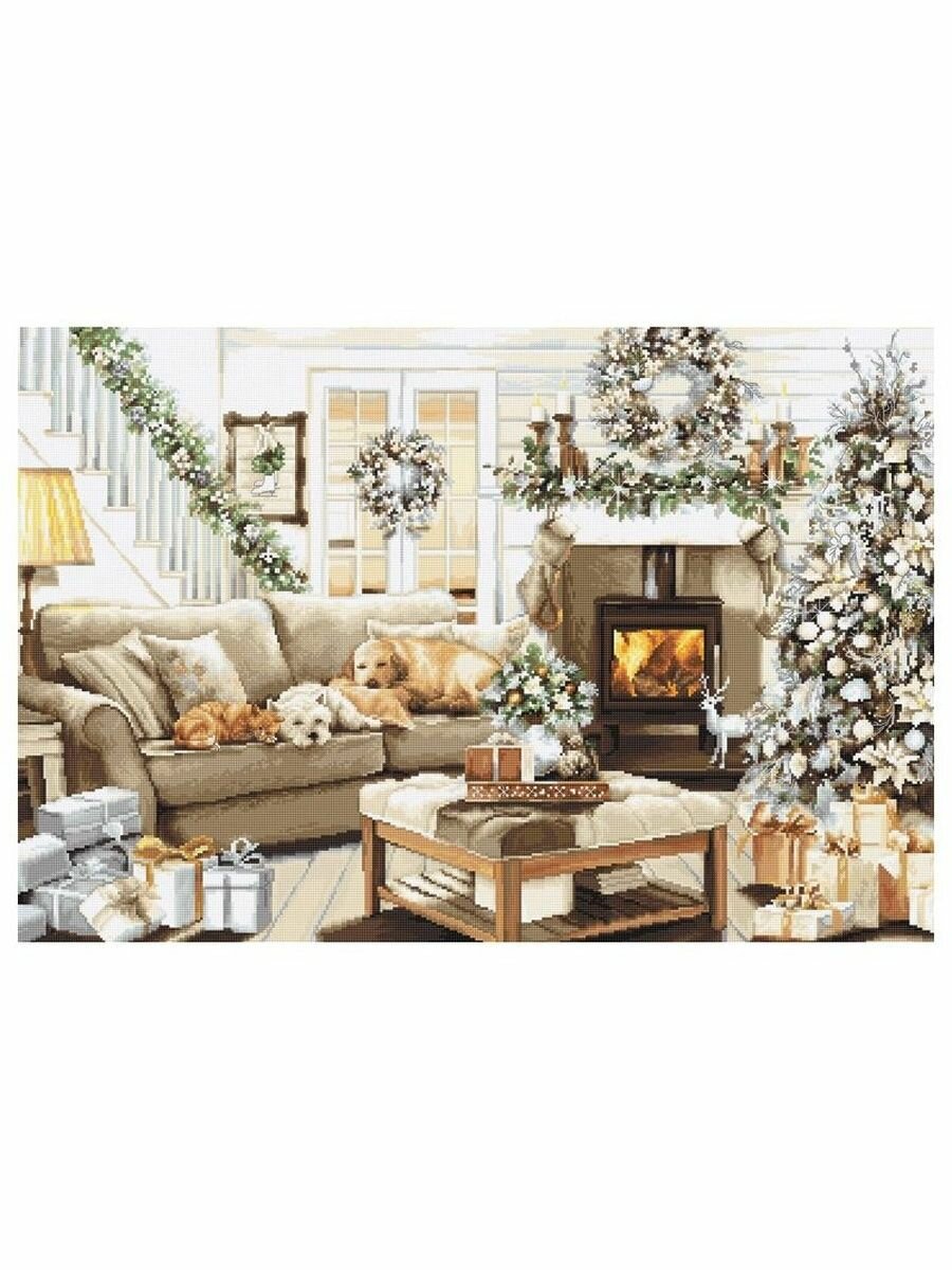 Набор для вышивки Amishop " Dreaming of a White Christmas " Luca-S B2393, 357 x 240 ст, 44x65 см, 14CT Aida, 48 цветов