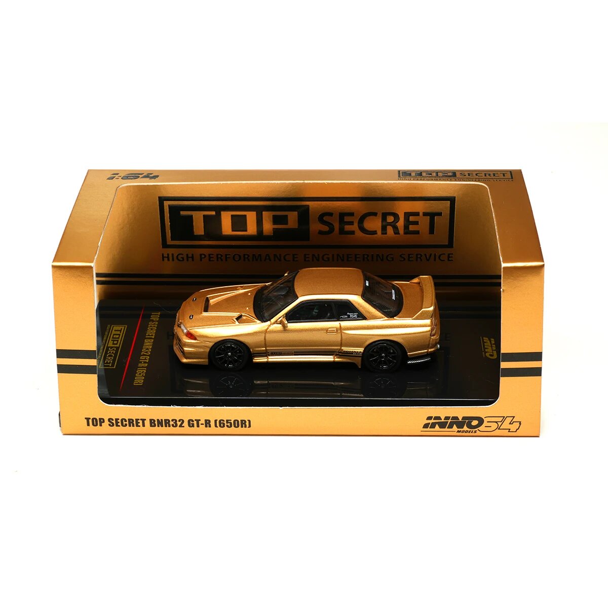 Коллекционная модель автомобиля INNO 1:64 GTR R32 BNR32 TOP SECRET 650R Gold