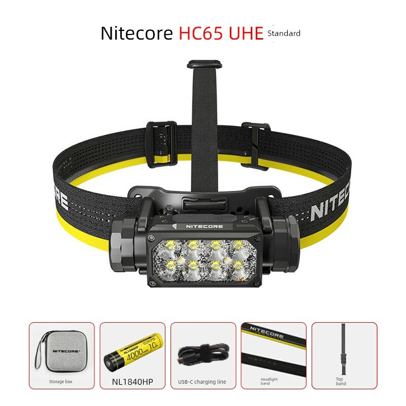 Nitecore HC65 UHE Наружный фонарь с стандартной крепежной системой, черный для ночных видов спорта