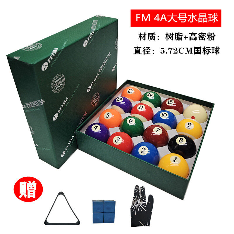 Черные бильярдные шары из кристалла, шары для американского пула в шестнадцати цветах, шары для снукера, стандартные бильярдные принадлежности большого размера.