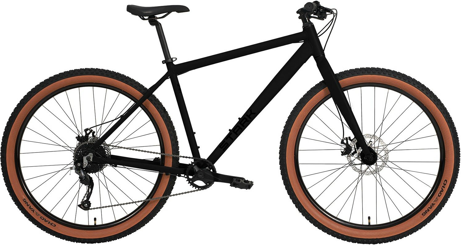 Велосипед полуфэт Stark Tank 27.3 HD+ (2026), алюминиевая рама, размер S, цвет Черный Матовый/Черный