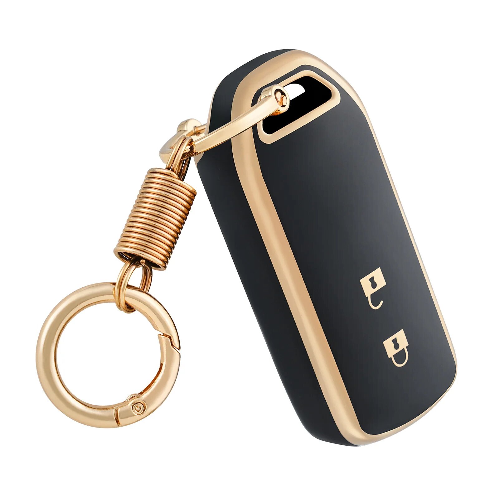 Чехол для ключей с 2 кнопками для Honda N-BOX, N-ONE, N-WGN, с золотой отделкой, black gold set