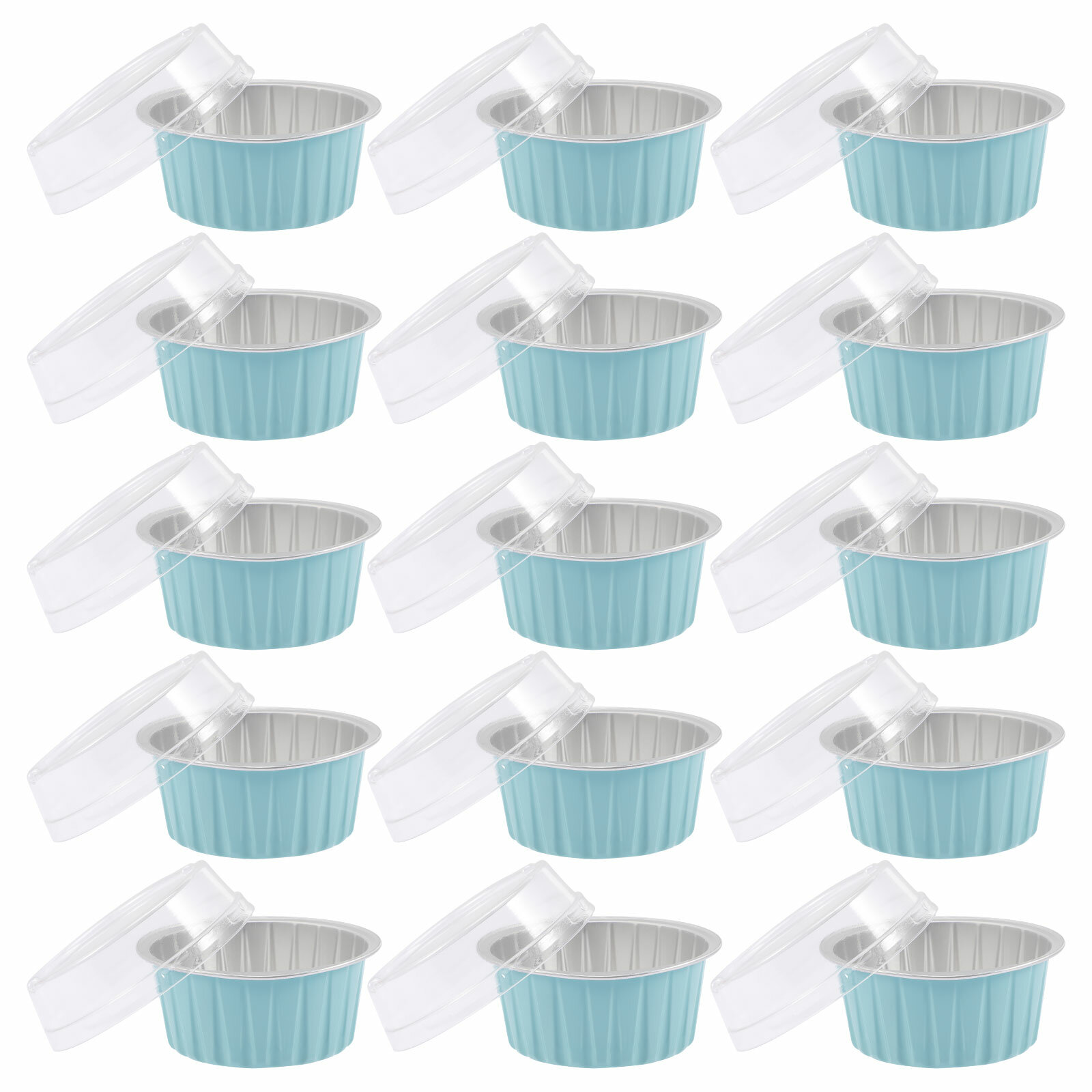 Комплект алюминиевых форм для капкейков с крышками, 50 штук, 125 мл, многоцветные, для домашнего применения