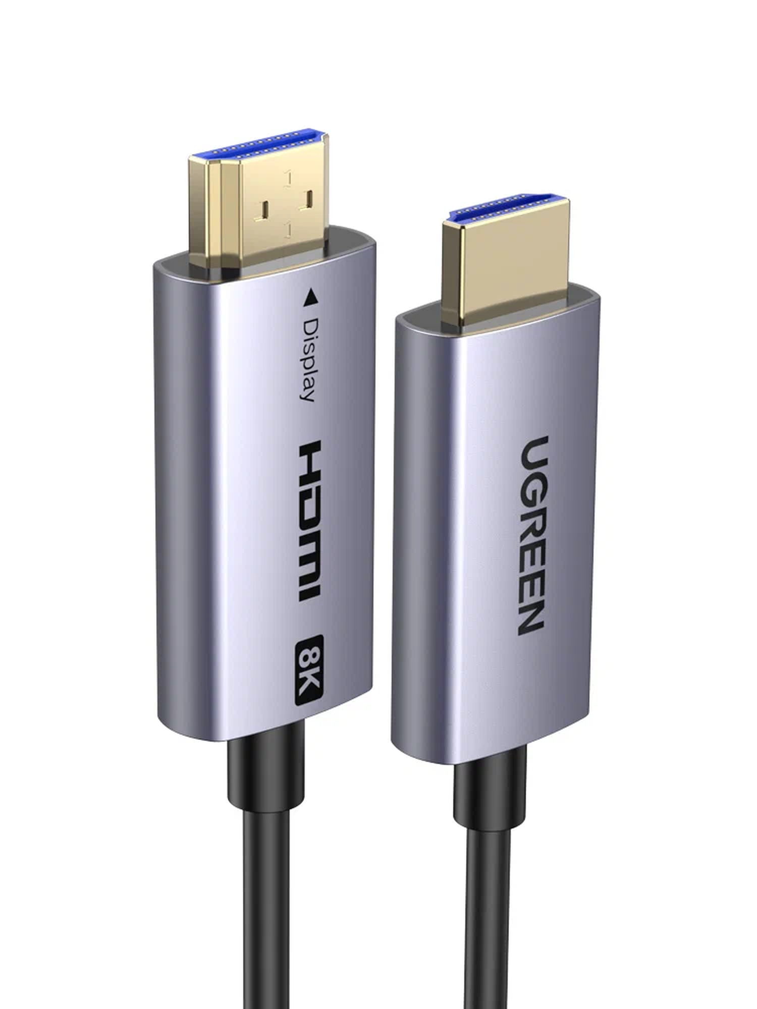 Кабель оптоволоконный UGREEN HD183 (55504) HDMI 8K Fiber Optic Cable Male to Male Aluminum Shell. Длина: 10м. Цвет: темно-серый