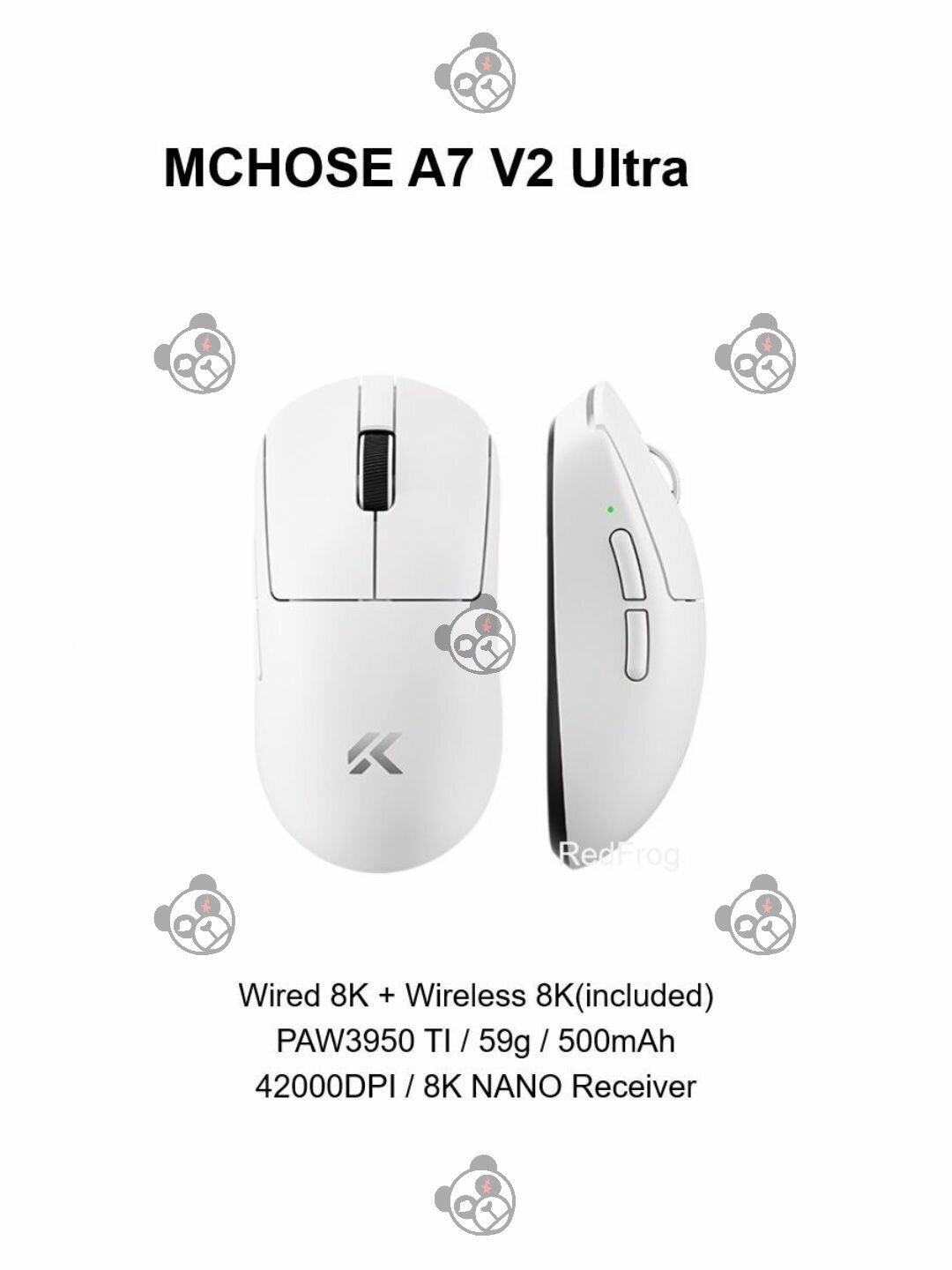 Бестселлер MCHOSE A7 V2 Ultra в белом цвете