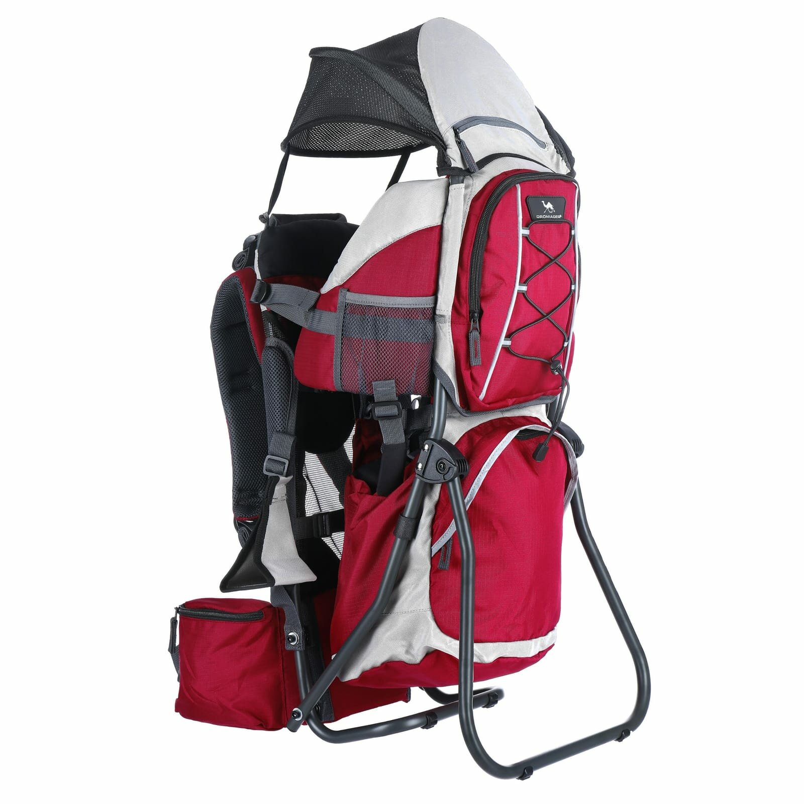 DECATHLON переноска для детей dromader koala, универсальный, красный/светло-серый, максимальная нагрузка 22 кг