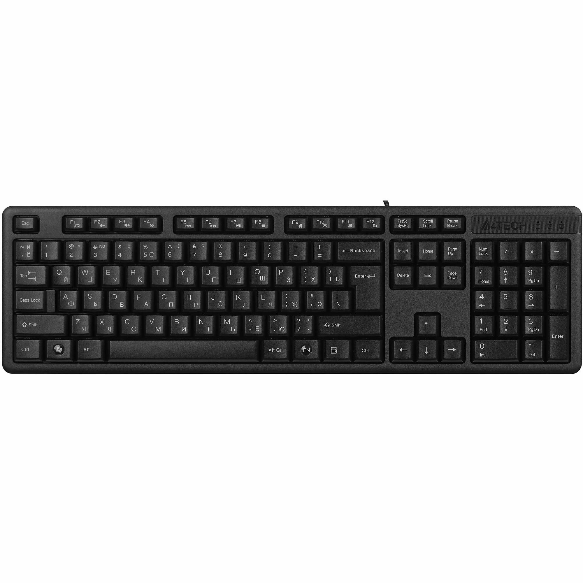 A4Tech Клавиатура KR - 3 черный USB