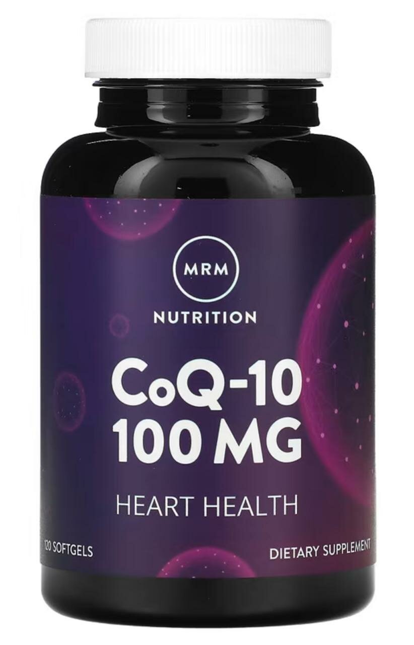 MRM Коэнзим Q10 100 мг 120 мягких капсул для здоровья сердца и энергии клеток