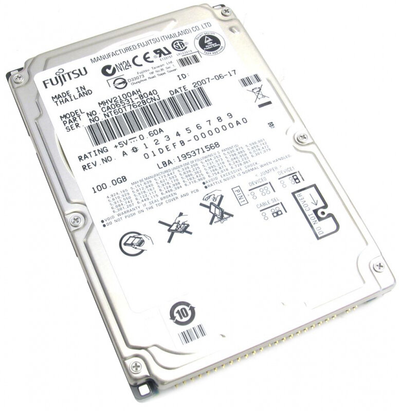 Жесткий диск Fujitsu CA06531-B24500TW 100Gb 5400 IDE 2,5" HDD