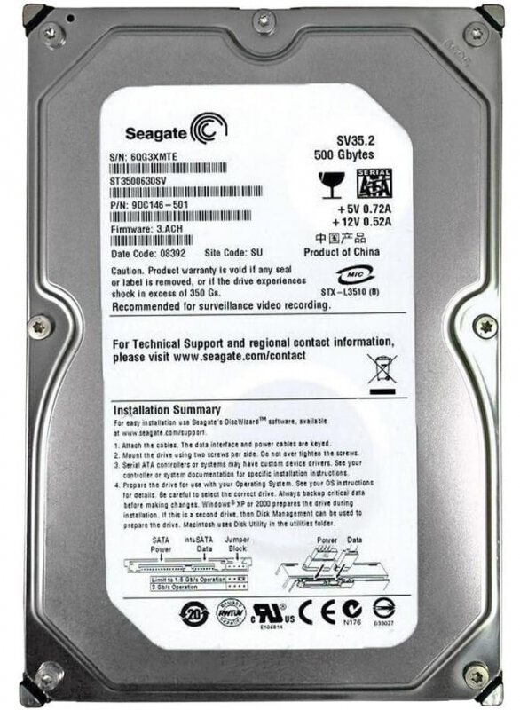 Жесткий диск Seagate 9DC146 500Gb SATAII 3,5" HDD