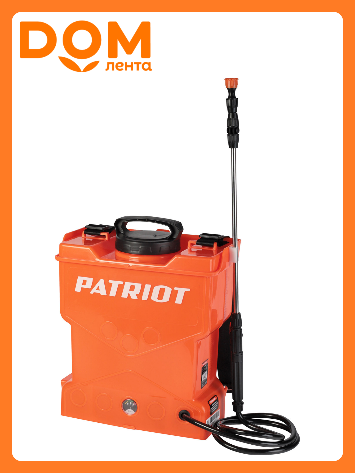 Опрыскиватель PATRIOT 12-AC, аккумуляторный, ранцевый, оранжевый, 12 л