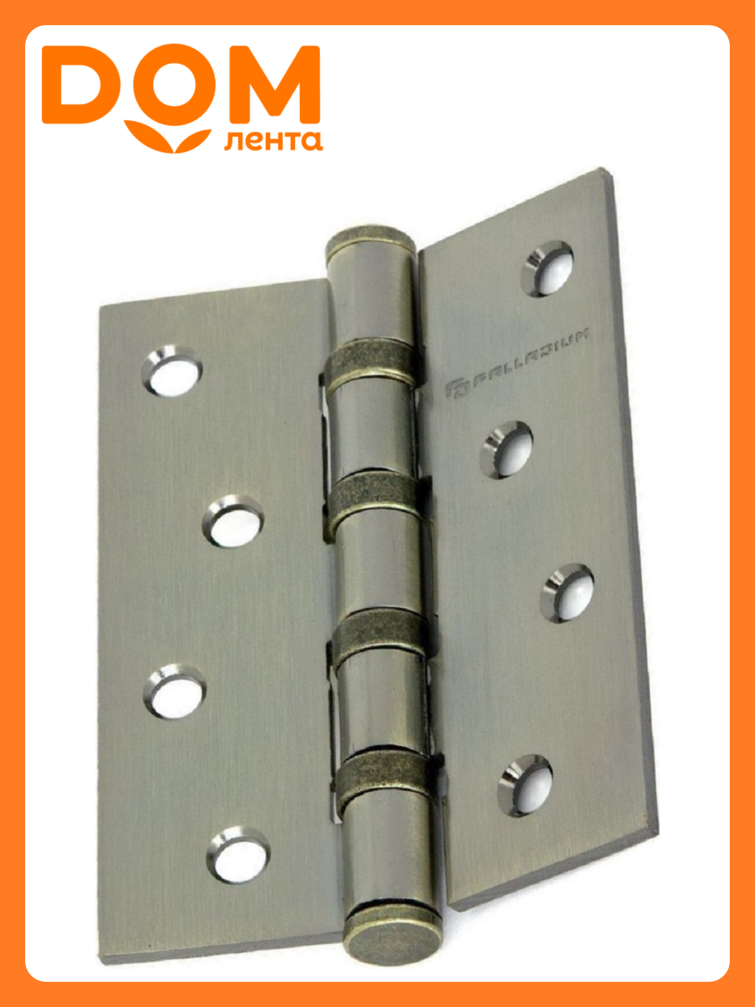 Дверная петля универсальная врезная Palladium 100х75х3 античная бронза