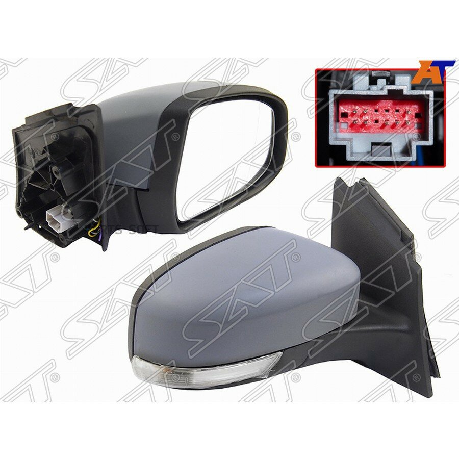 Зеркало FORD FOCUS III 11-RH обогрев, поворот, 7ко от официального дистрибьютора, SAT, артикул STFDA69401