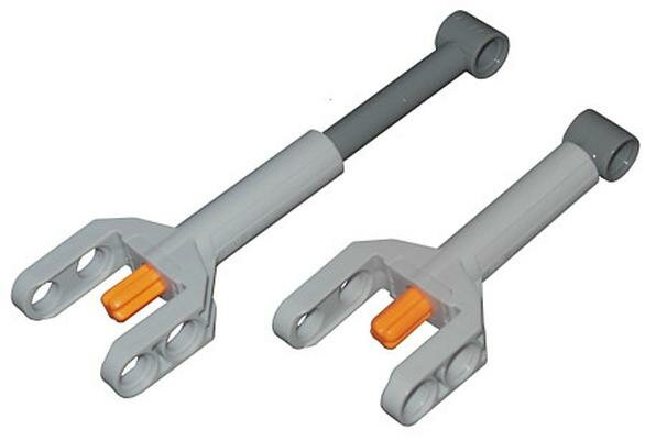 Деталь Lego 92693c01 Technic Linear Actuator Mini with Dark Bluish Gray Head and Orange Axle