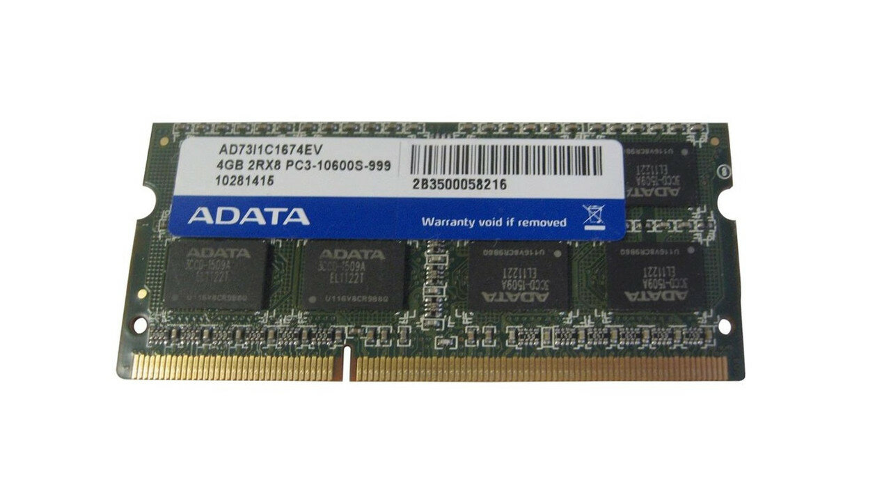 Оперативная память ADATA DDR3 4GB, для ноутбуков (SO-DIMM)