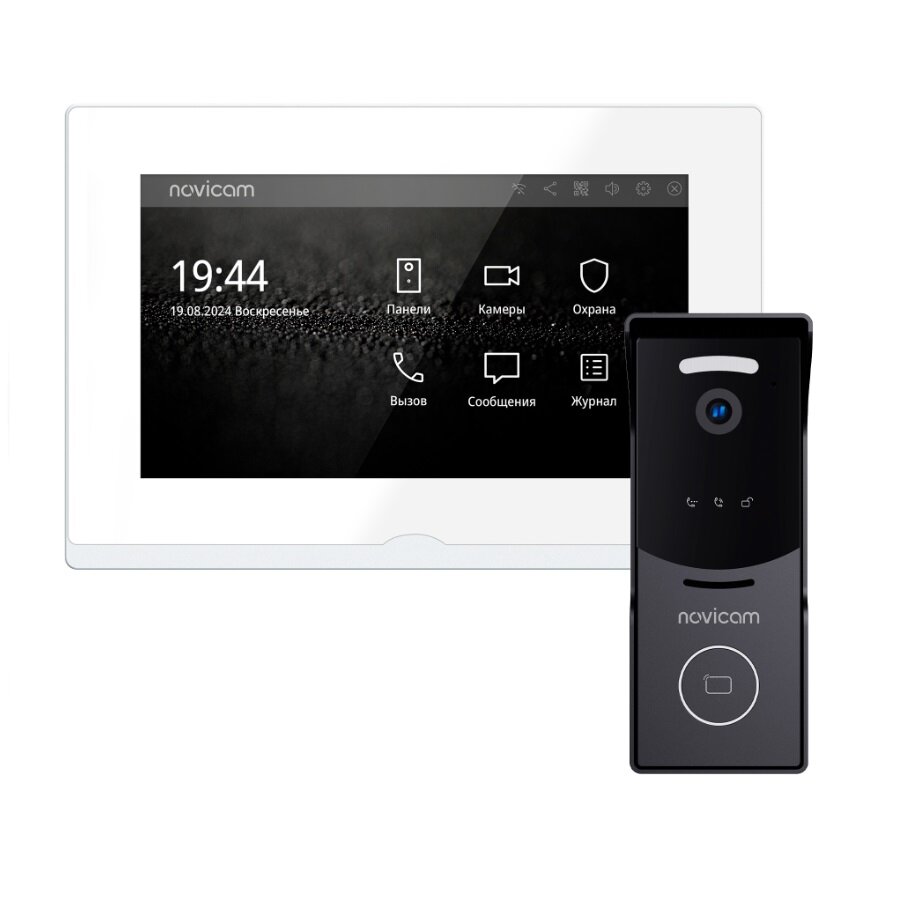 Комплект из IP-видеодомофона и IP-вызывной панели Novicam IMPULSE 7 IP WIFI KIT WHITE