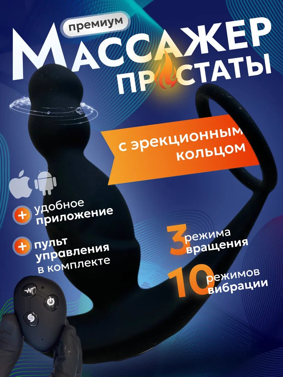 Массажер простаты с эрекционным кольцом