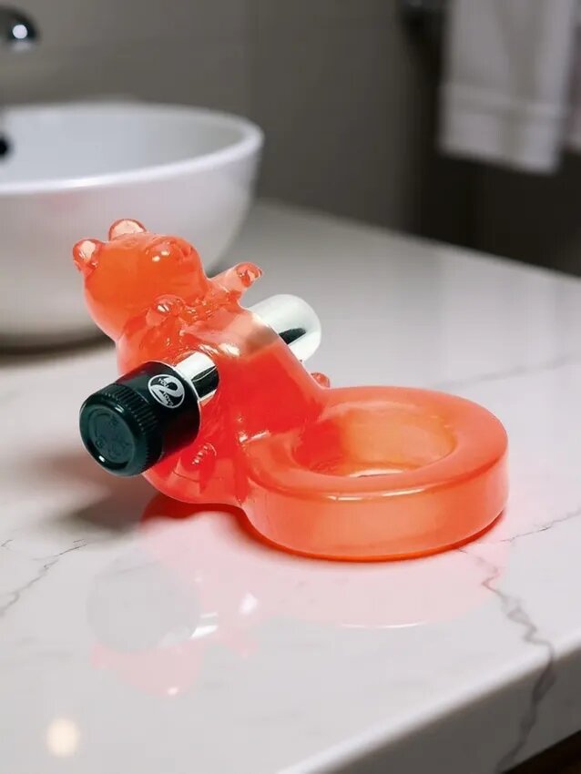 Эрекционное кольцо You 2 Toys, мягкое, гель, с вибратором, цвет красный