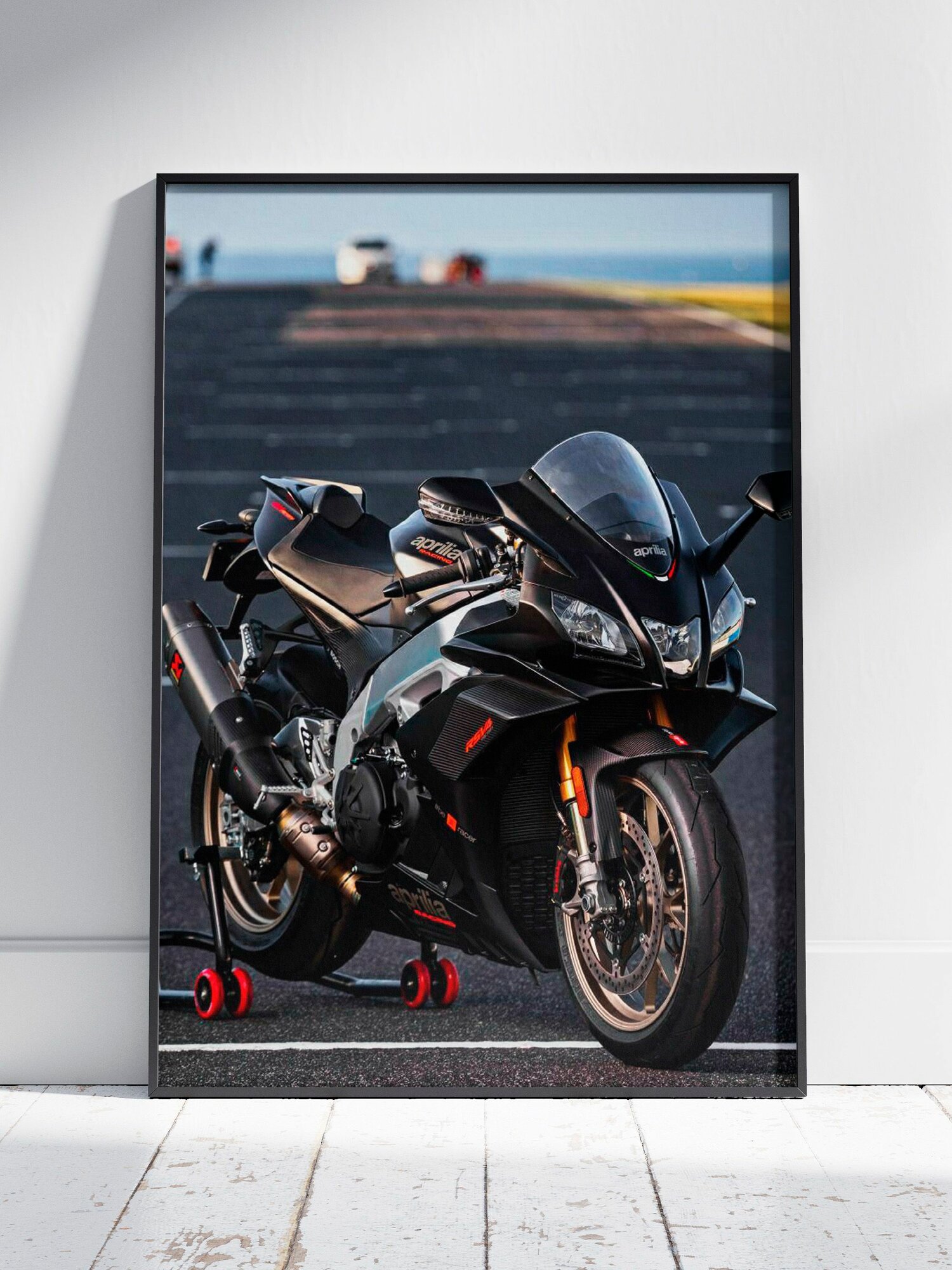 Плакат на стену для интерьера Мотоцикл (Aprilia RSV4 Factory 4) - Постер по мото и байкам формата A4 (21x30 см)