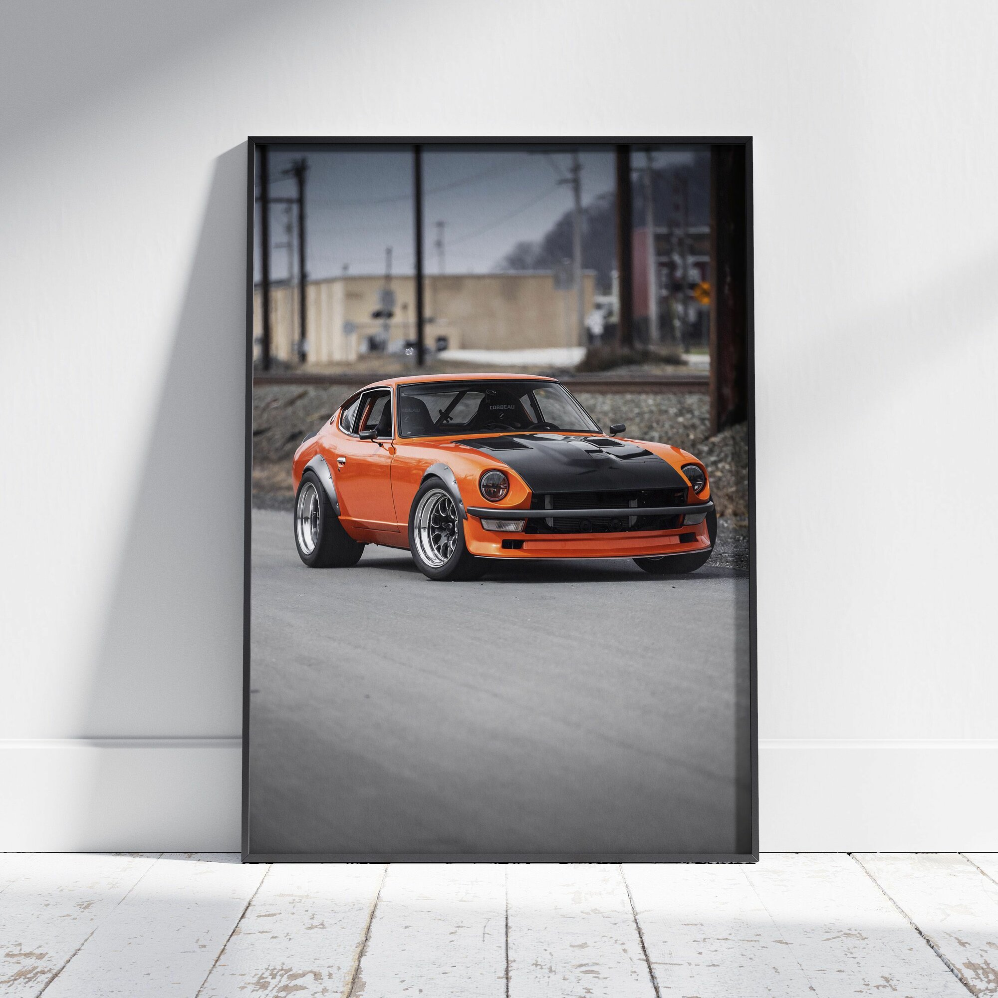 Плакат на стену для интерьера Культовые машины (Datsun 240Z 5) - Постер по легендарным и классическим ретро автомобилям формата А4 (21x30 см)