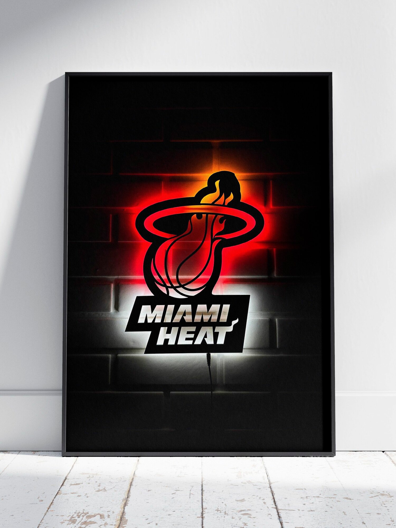 Плакат на стену для интерьера Команды Баскетбол (Майами Хит - Miami Heat 2) - Постер по спорту и физической активности формата A4 (21x30 см)
