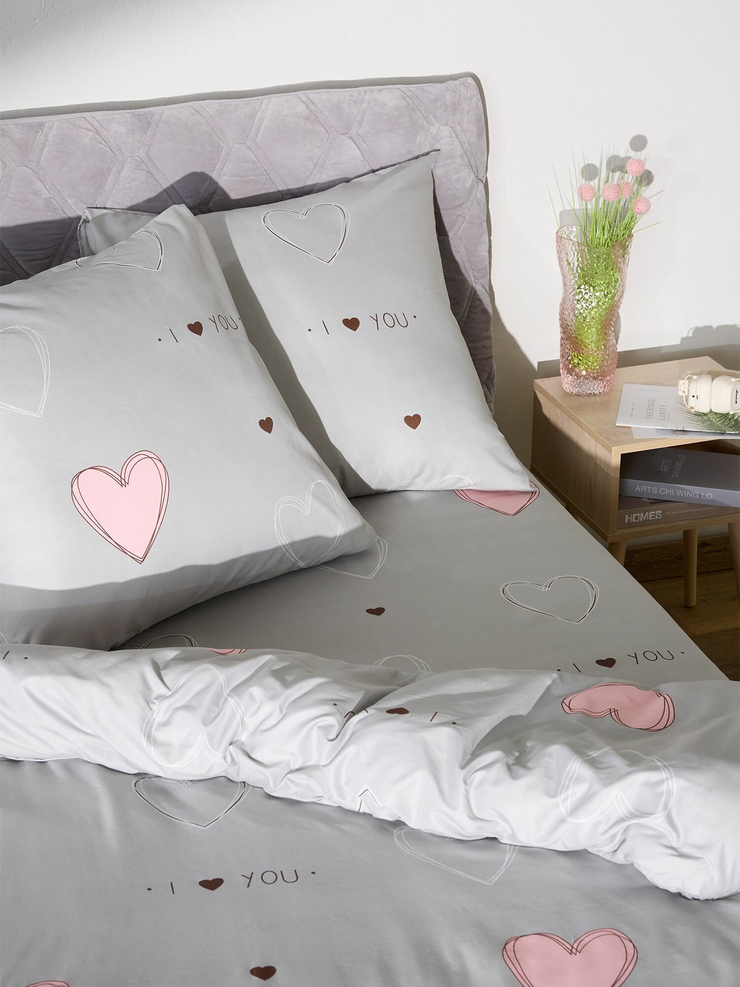 КПБ евро полисатин Cozy Home "Floox" (70х70) рис. 4019-1 Грейс