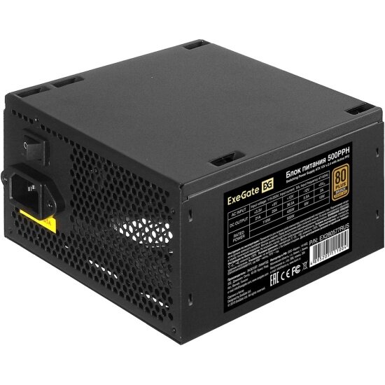 Блок питания 500W Exegate 80 PLUS® Bronze 500PPH-S-OEM ATX