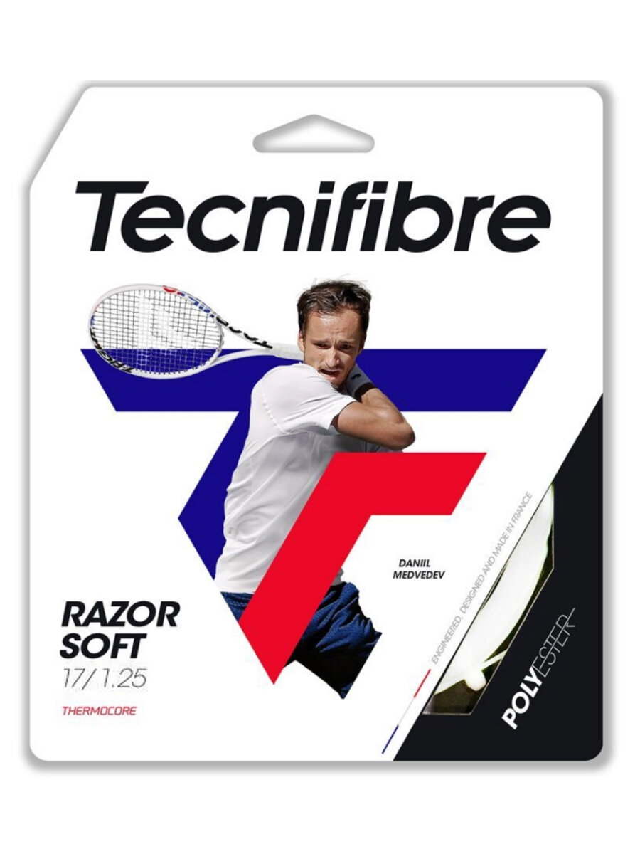 Струна для тенниса Tecnifibre 12m Razor Soft, White, 1.25 моноволокно