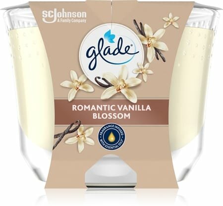 Свеча Glade Romantic Vanilla Blossom, ароматическая, ваниль, 204 г