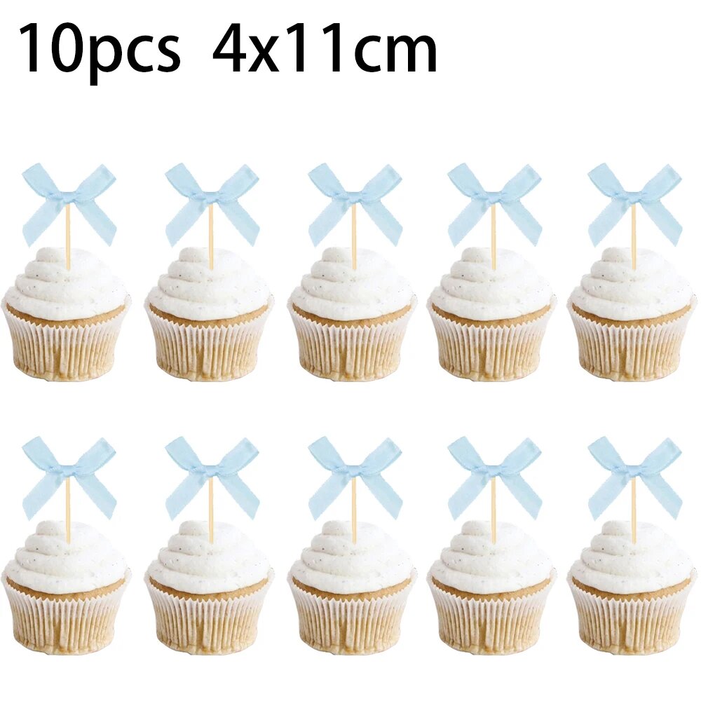 Набор для гендер-пати "мальчик или девочка" Белый, 10pcs cake toppers