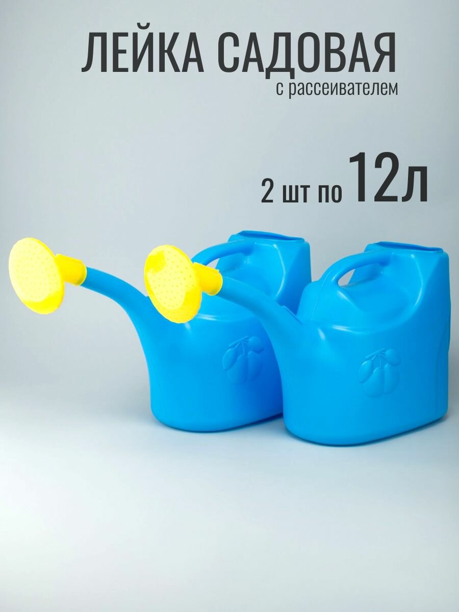 Лейка 12 л со съемным рассеивателем, широкой горловиной и двумя ручками - 2 шт