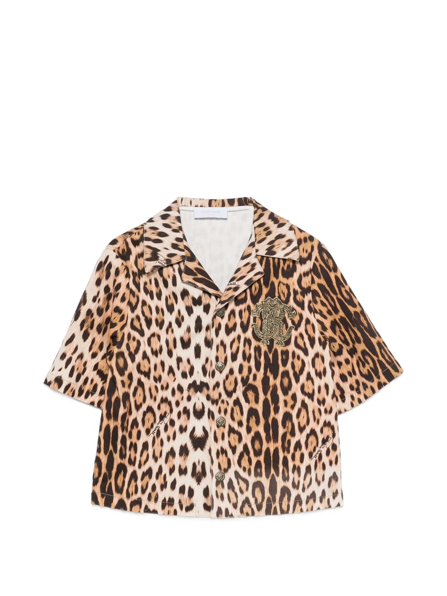 Куртка Leopard-pattern logo-patch jacket