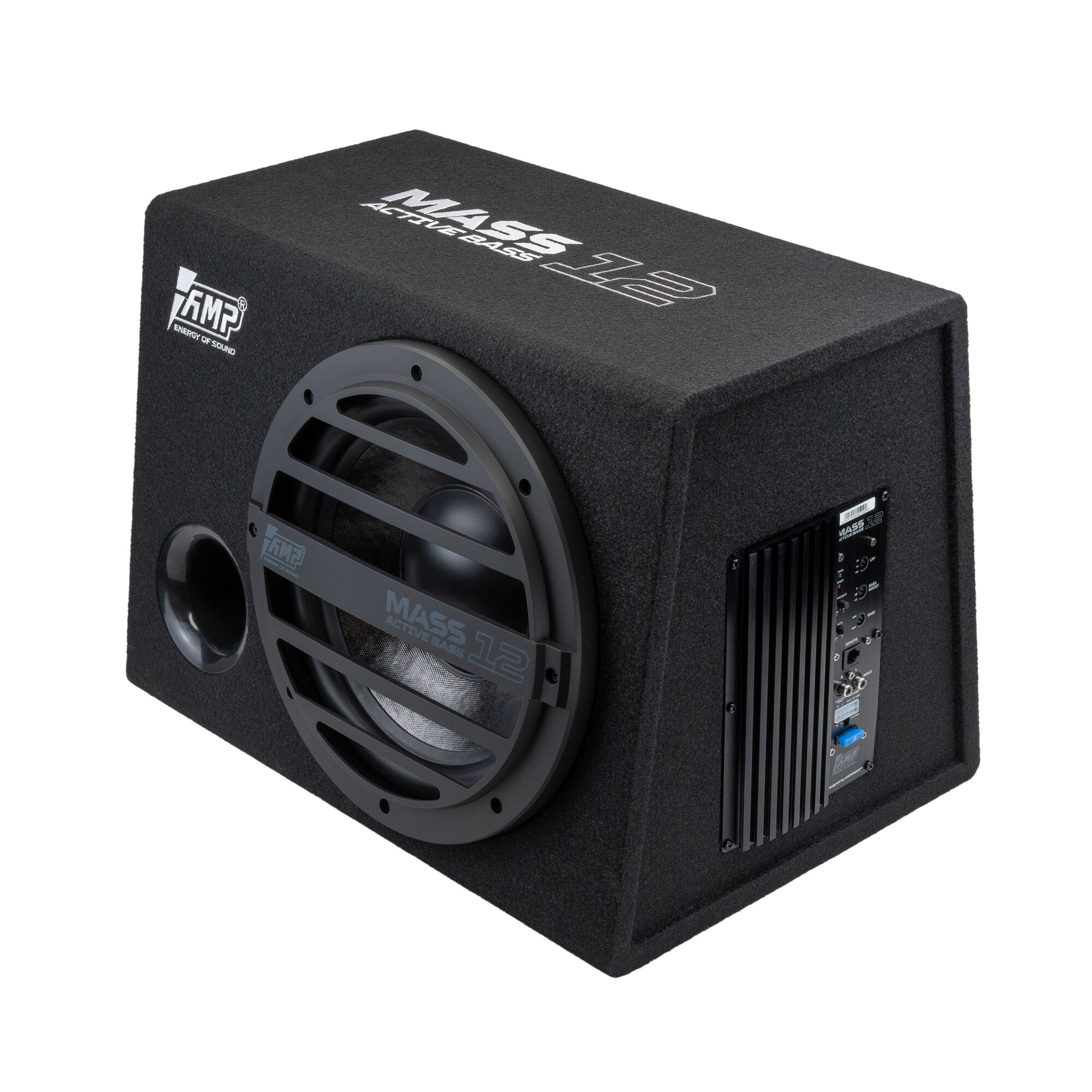 Сабвуфер автомобильный корпусной активный AMP MASS ACTIVE BASS 12