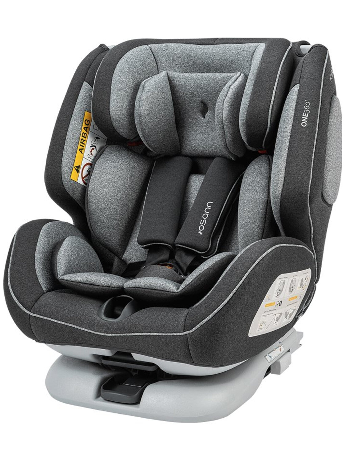 Автокресло 0+/1/2/3 Osann ONE 360° Universe Grey, с рождения до 12 лет, до 36 кг, поворотное, Isofix, серый