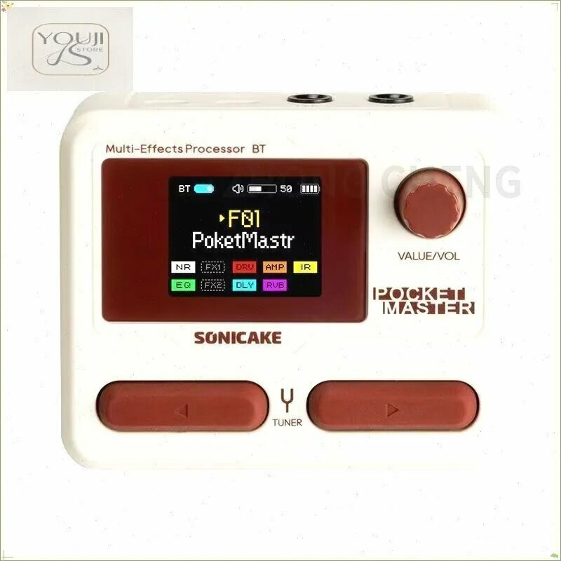 Sonicake Pocket Master Портативный Мультиэффект для Гитары с Bluetooth, Аудиоинтерфейсом и Драм-машиной