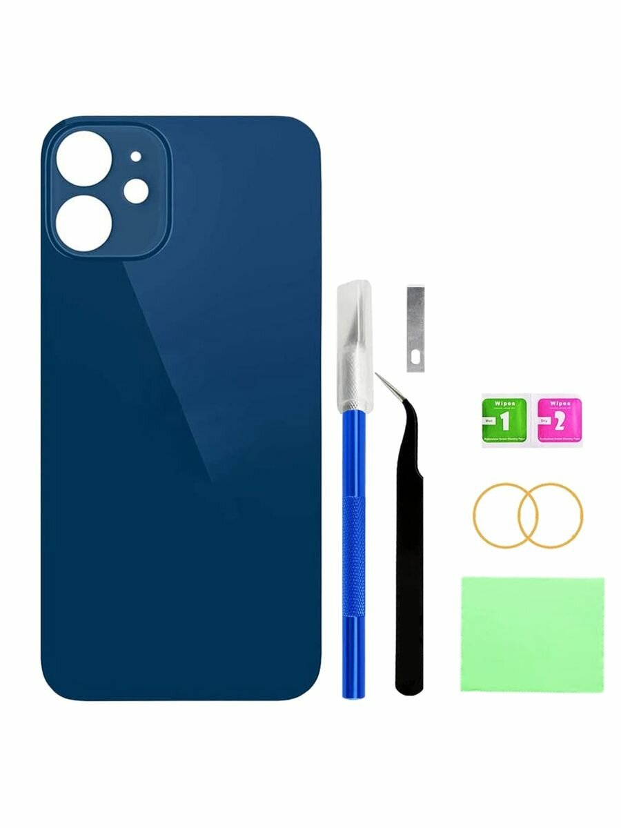 Заднее стекло для iPhone 12 6.1, замена задней крышки, комплект инструментов для ремонта - Синий