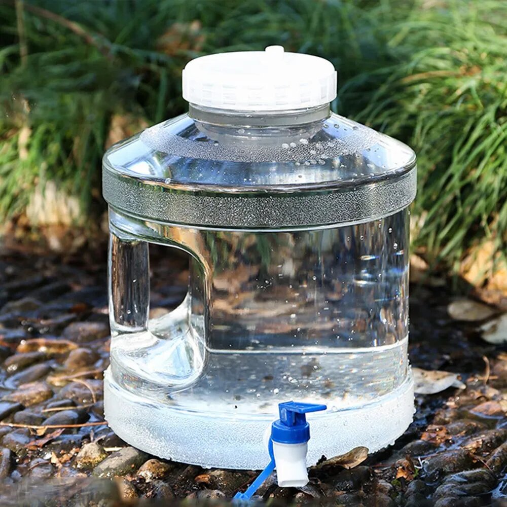 7.5 литровое ведро с краном прозрачное для воды из пищевого поликарбоната