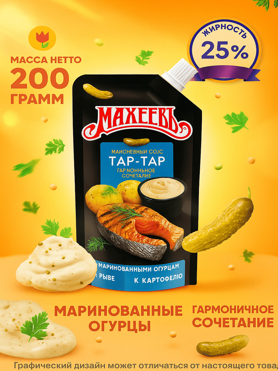 Соус майонезный махеевъ Тар-Тар 25%, 200г