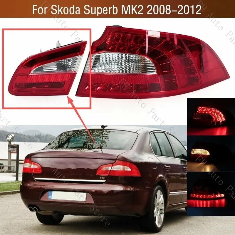 Фара автомобильная, 2 шт, арт. Skoda Superb MK2 2008-2012 inside