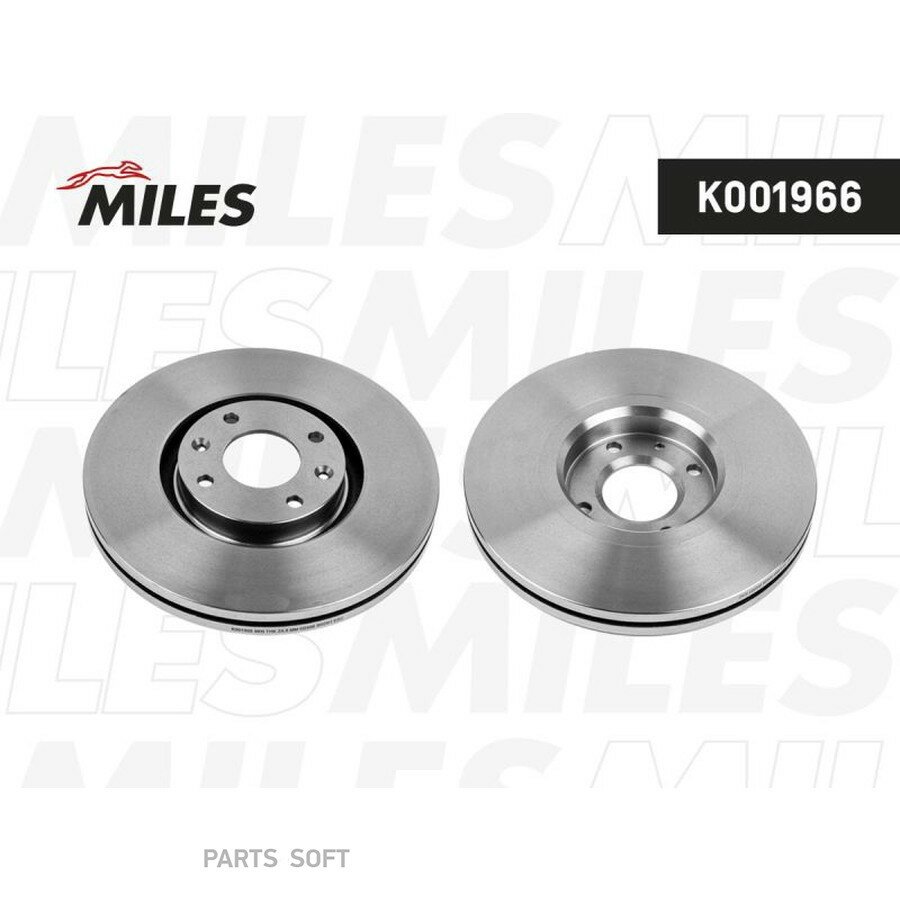 MILES K001966 Диск тормозной CITROEN C4 1.6-2.0 04-/PEUGEOT 307 2.0 03- передний вент. D 302мм. ()