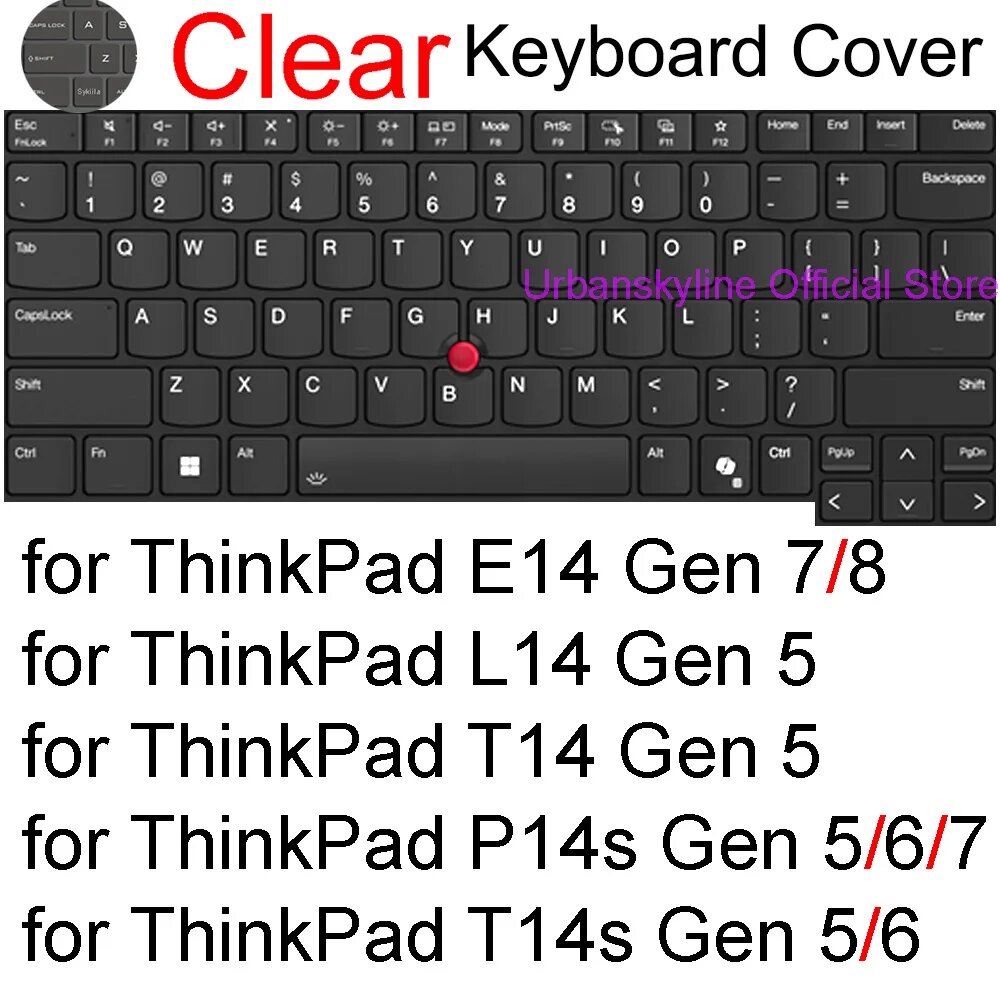 Clear клавиатурный чехол для Lenovo ThinkPad E14/L14/T14/P14s/T14s