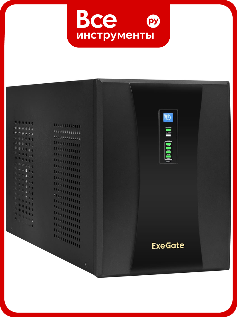 Источник бесперебойного питания ExeGate SpecialPro UNB-3000, 3000VA/1800W, 6 розеток, металлический корпус,