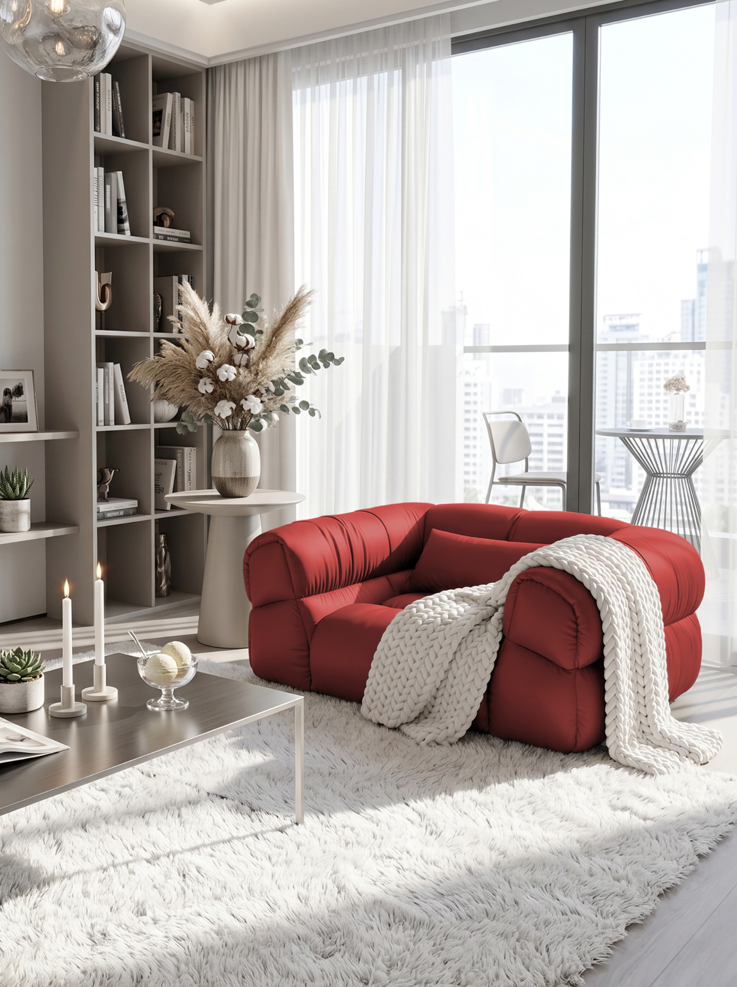 Кресло Шелби Galaxy Red NOW 155x105x72 см, красный Экокожа, нераскладной Дом мебели для вас