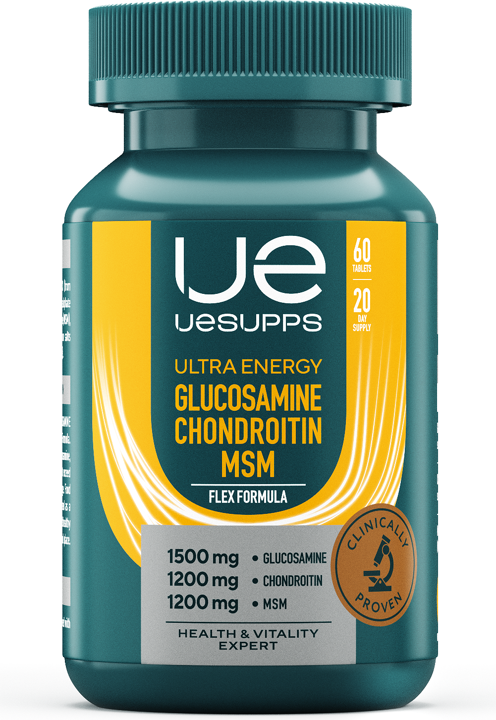 UESUPPS Витаминный комплекс Глюкозамин Хондроитин МСМ 90 таблеток Ultra Energy Flex Formula Glucosamine Chondroitin MSM 60 Tabs 900g