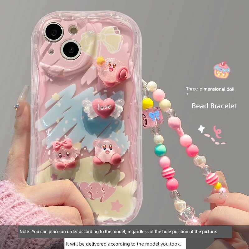 Силиконовый чехол для iPhone 17 с кремовым рисунком, граффити-дизайном карди и карди-фигуркой с цепочкой, прозрачный